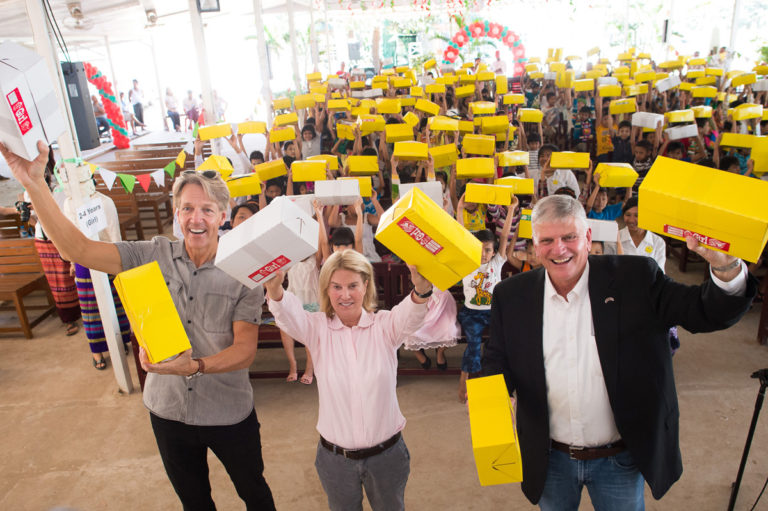 Franklin Graham Leads Shoebox Outreach Event in Myanmar