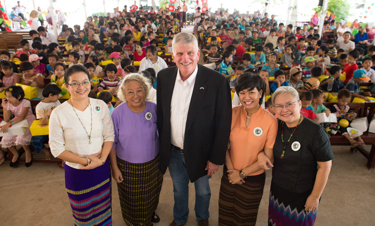 Franklin Graham Leads Shoebox Outreach Event in Myanmar