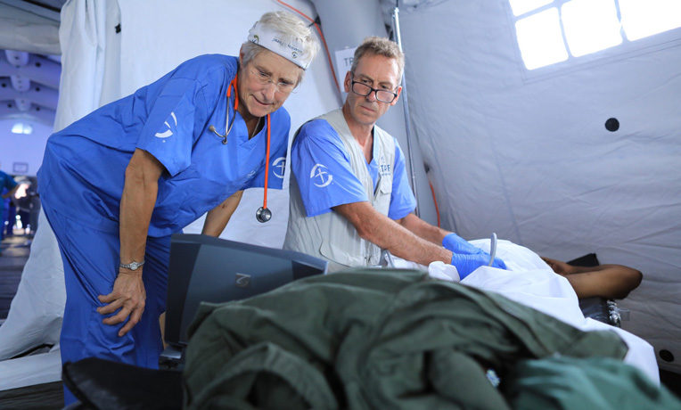 Emergency Field Hospital Treating Hurricane Survivors in the Bahamas